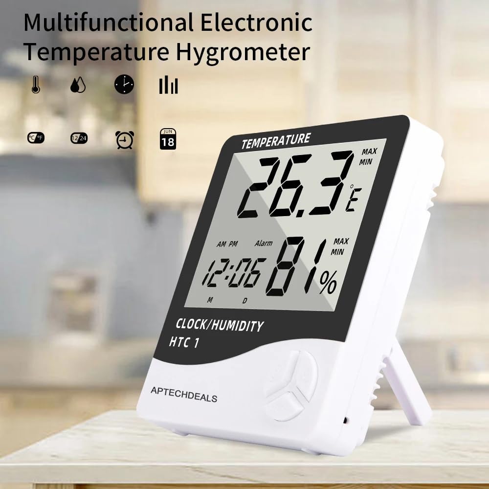 Clock Humidity Temperature HTC -1